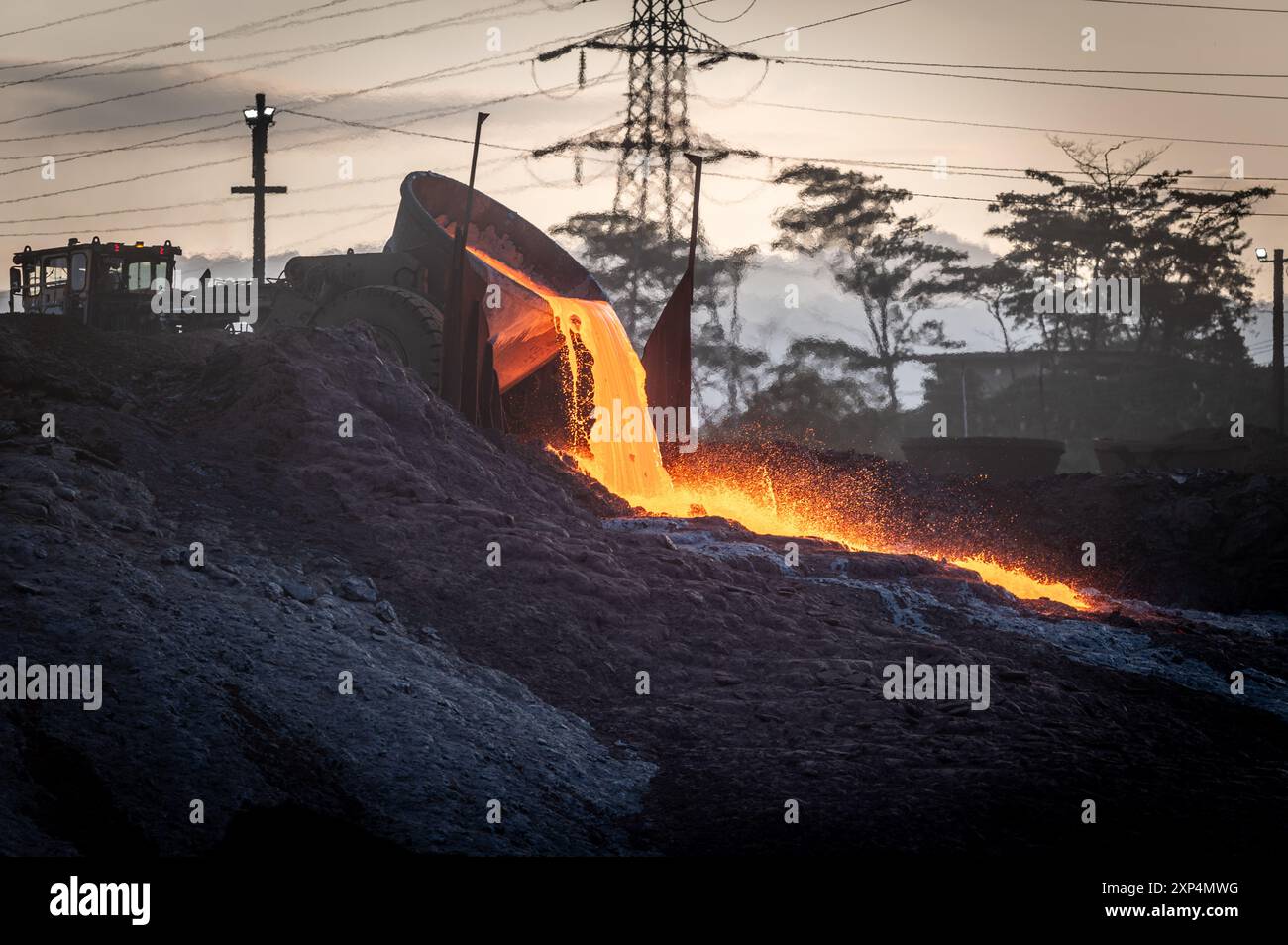 August 2, 2024, Sorowako, South Sulawesi, Indonesia: Disposing of slag ...