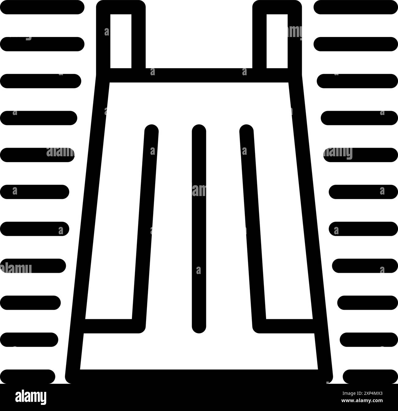 Simple icon representing a hydroelectric power plant generating clean ...