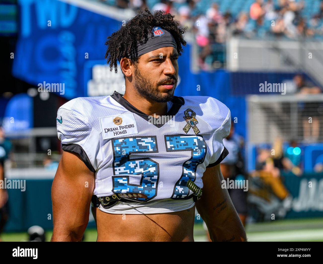 August 3, 2024: Jaguars linebacker Caleb Johnson (57) during training ...