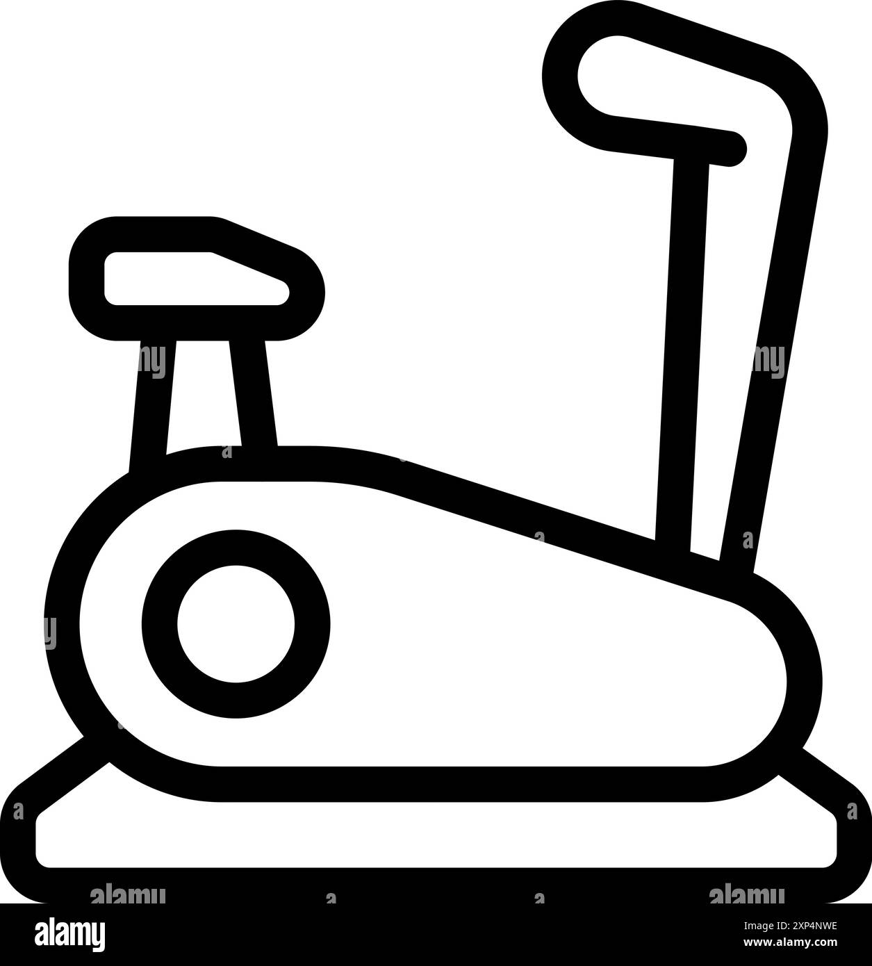 Simple bold outline icon of a stationary bike representing indoor ...