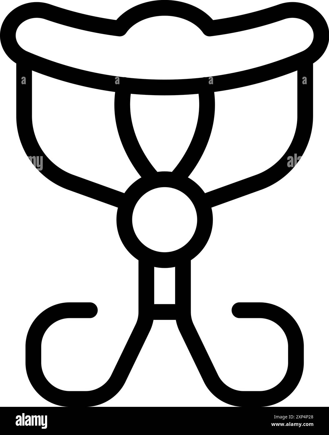 Simple black and white line icon of a cervical collar neck brace for ...