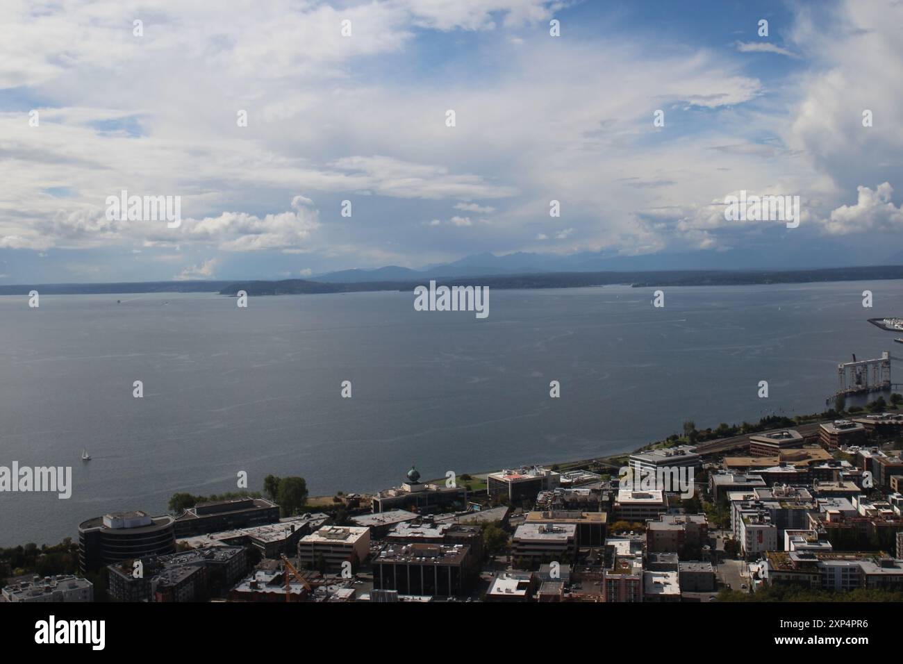 Looking out from the Seattle Space Needle Observation Deck at the north ...