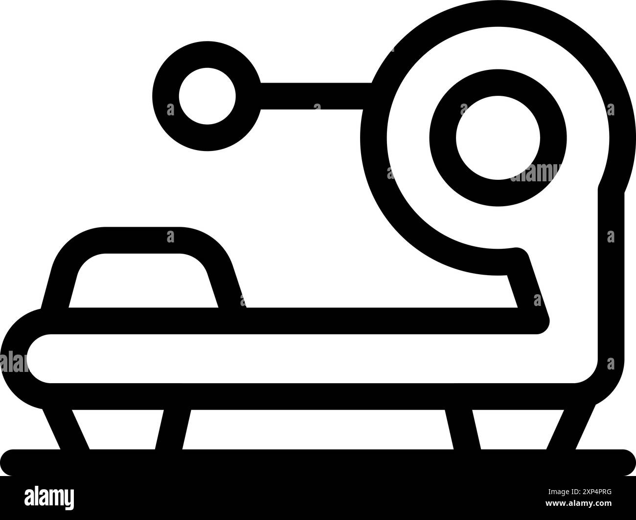 Black outline icon representing a leg press machine being used for leg ...