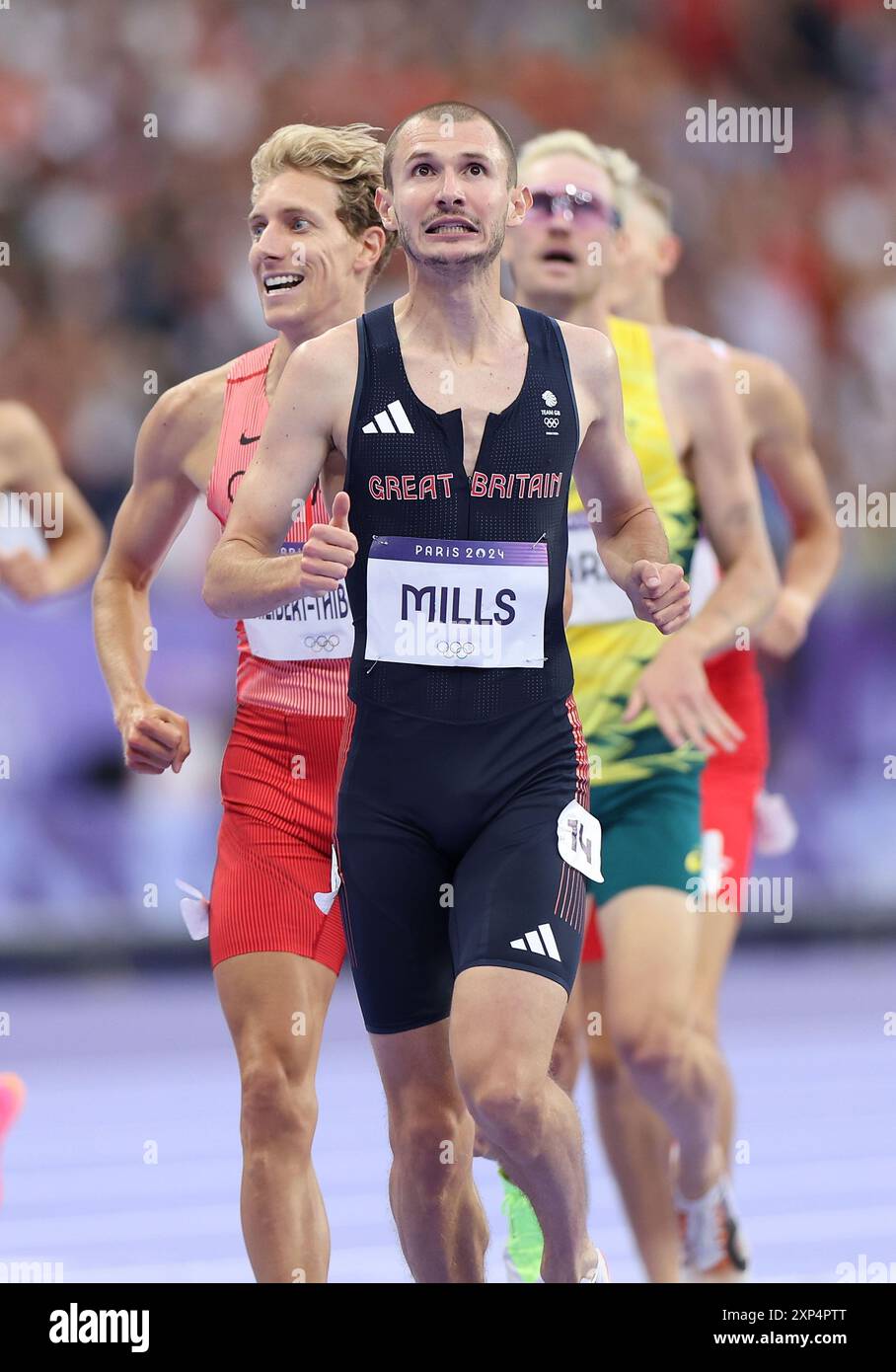Paris, France. 3rd Aug, 2024. George Mills (front) of Britain competes ...