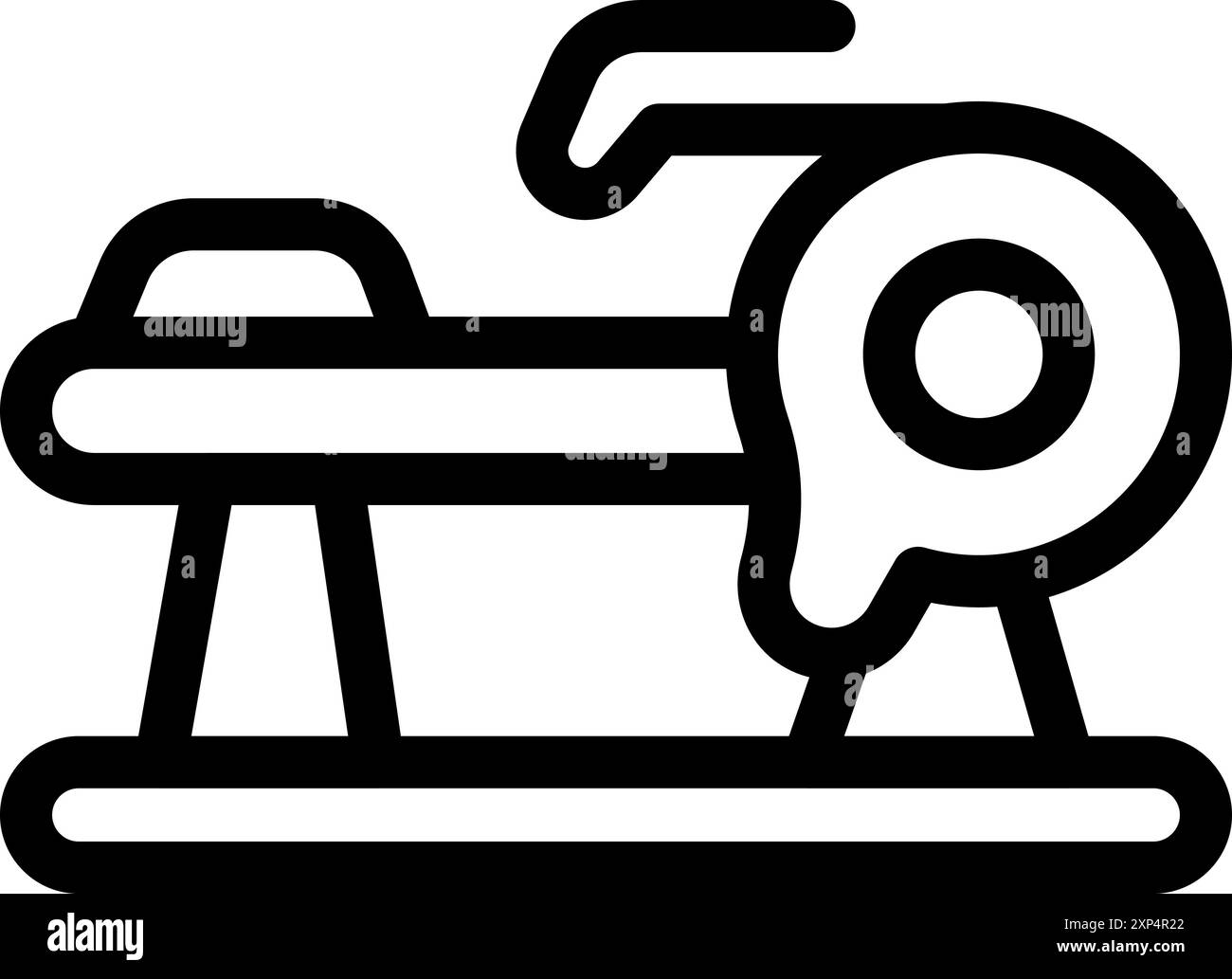 Water pump working and pumping water, icon illustration, outline style ...