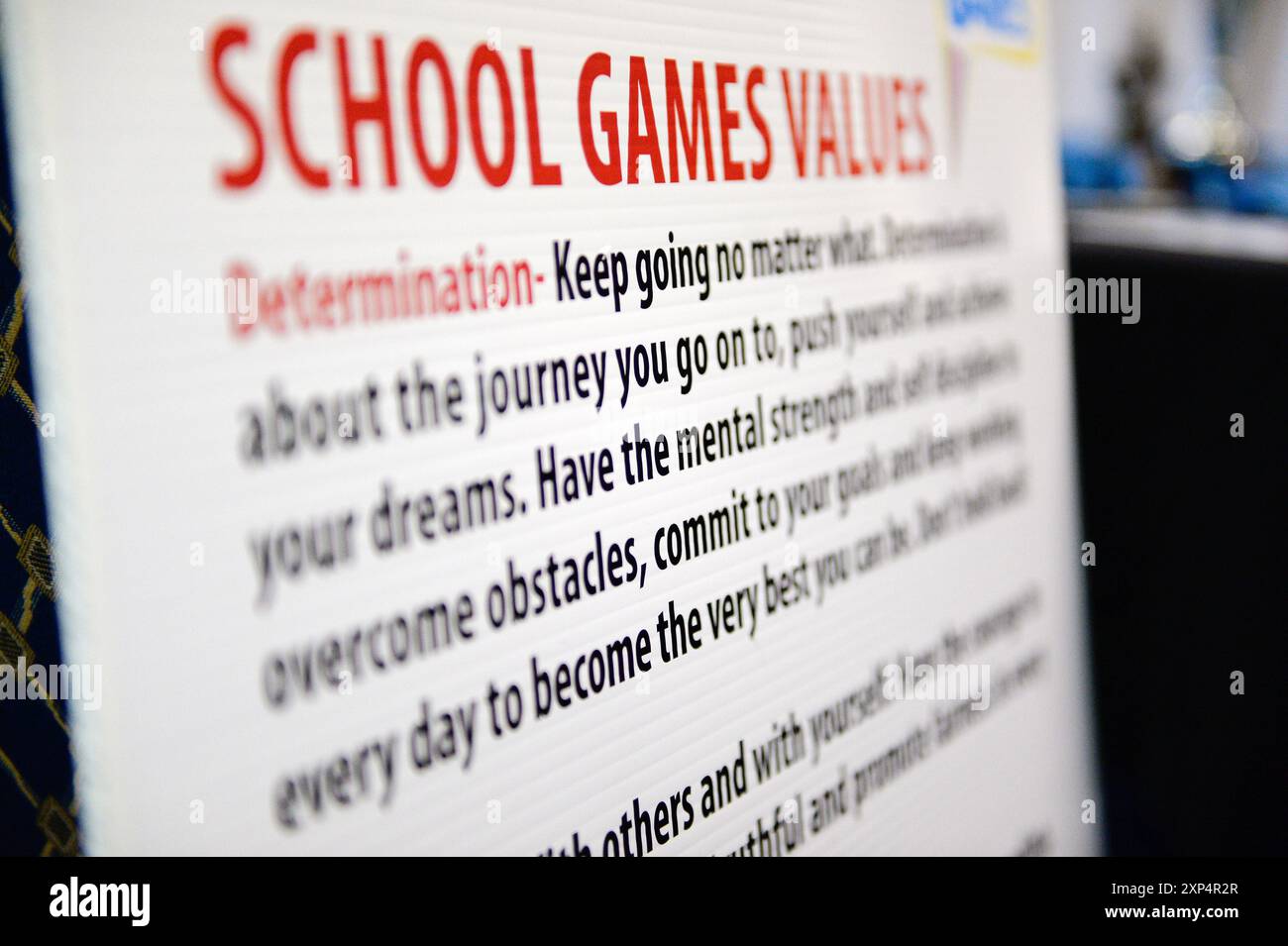 School Games Values sign Stock Photo - Alamy