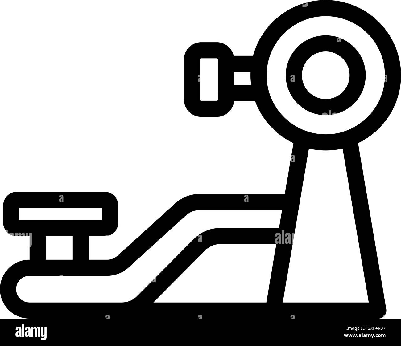 Black outline icon of a leg press machine for exercising leg muscles ...