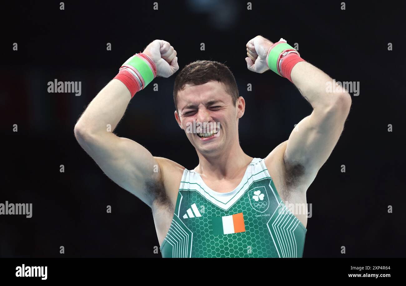 Paris, France. 3rd Aug, 2024. Rhys Mc Clenaghan of Ireland celebrates ...