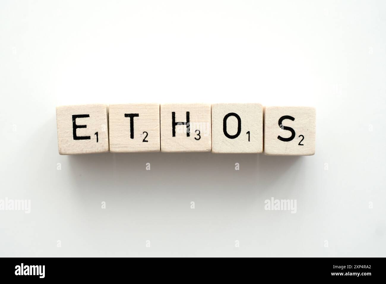Word ethos on white background Stock Photo - Alamy