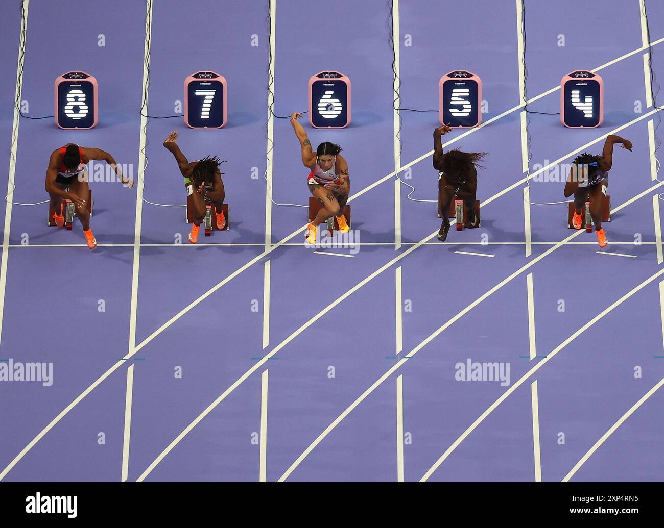 Paris, France. 3rd Aug, 2024. Marie-Josee Ta Lou-Smith (2nd L) of Cote ...