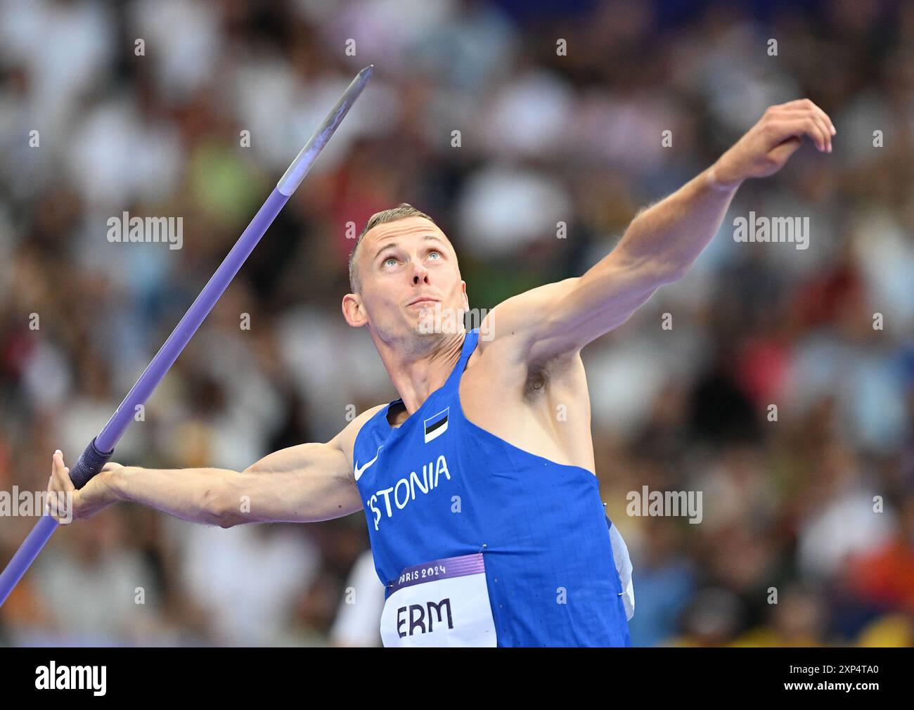 Paris, France. 3rd Aug, 2024. Johannes Erm of Estonia competes during ...