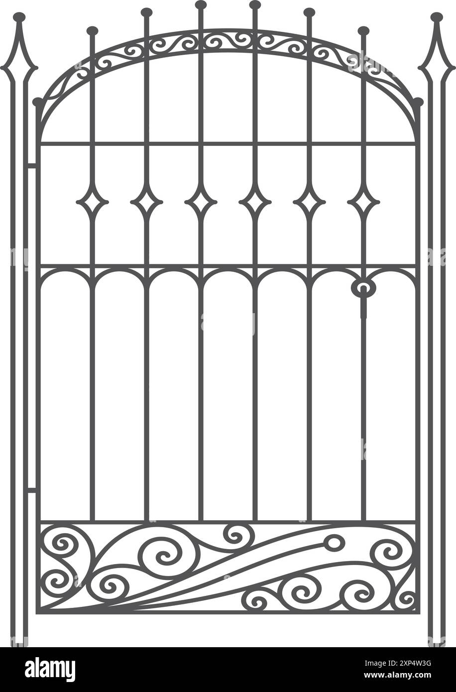 Vintage iron black gate door Stock Vector Images - Alamy