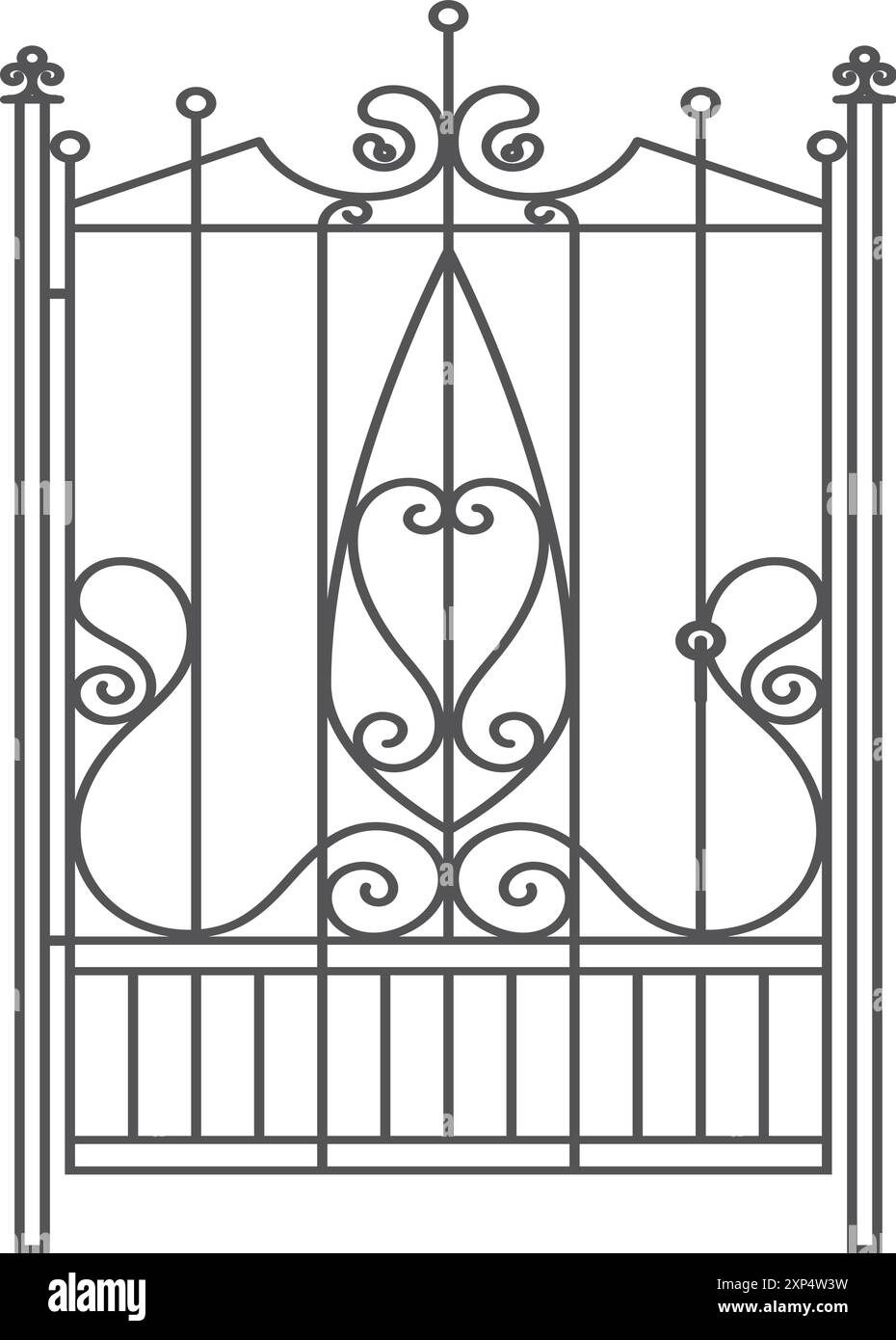Forged iron gate. Decorative wrought metal door Stock Vector Image ...