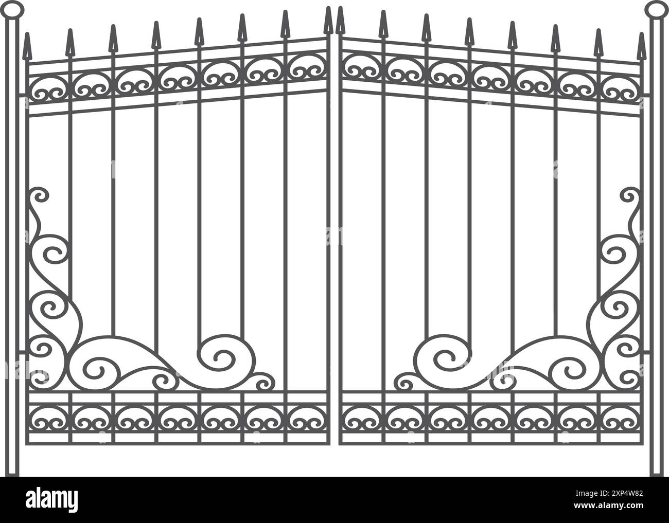 Ornate gates. Wrought ironwork lattice. Decorative forge Stock Vector ...