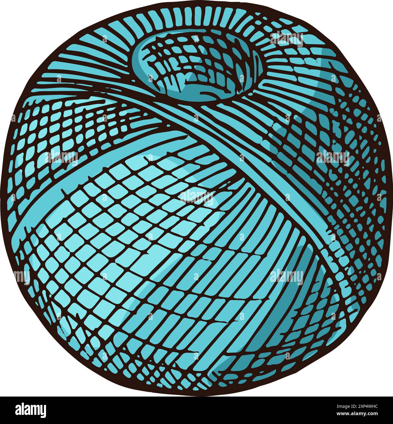 Woolen thread and needles isolated sketch vector yarn hi-res stock ...