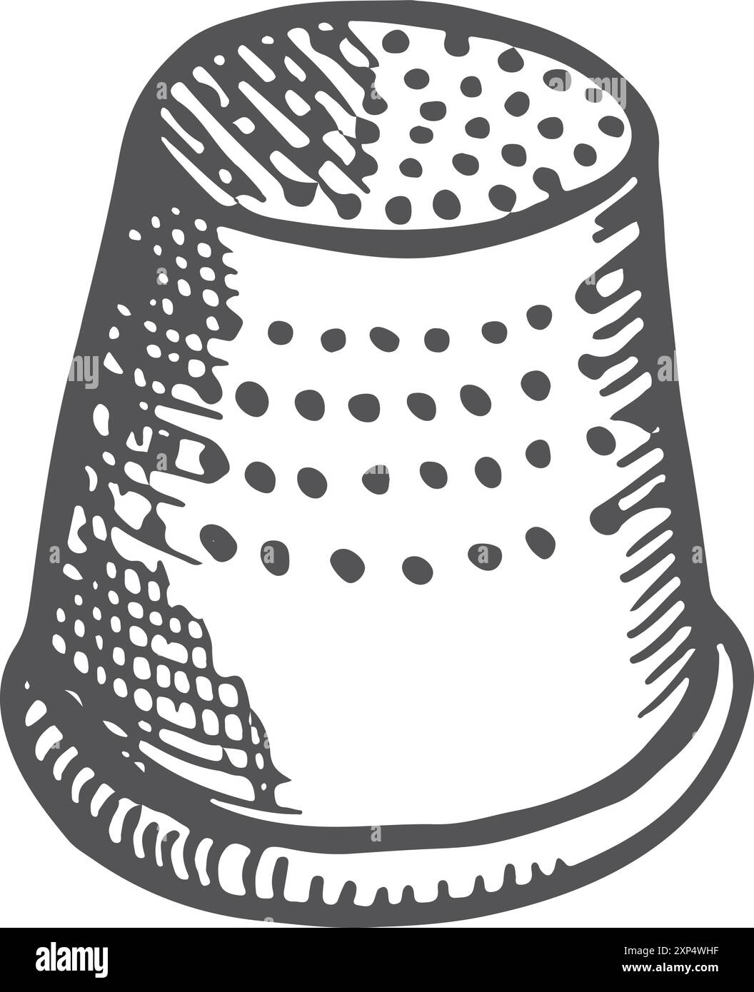 Thimble and needle sketch Black and White Stock Photos & Images - Alamy
