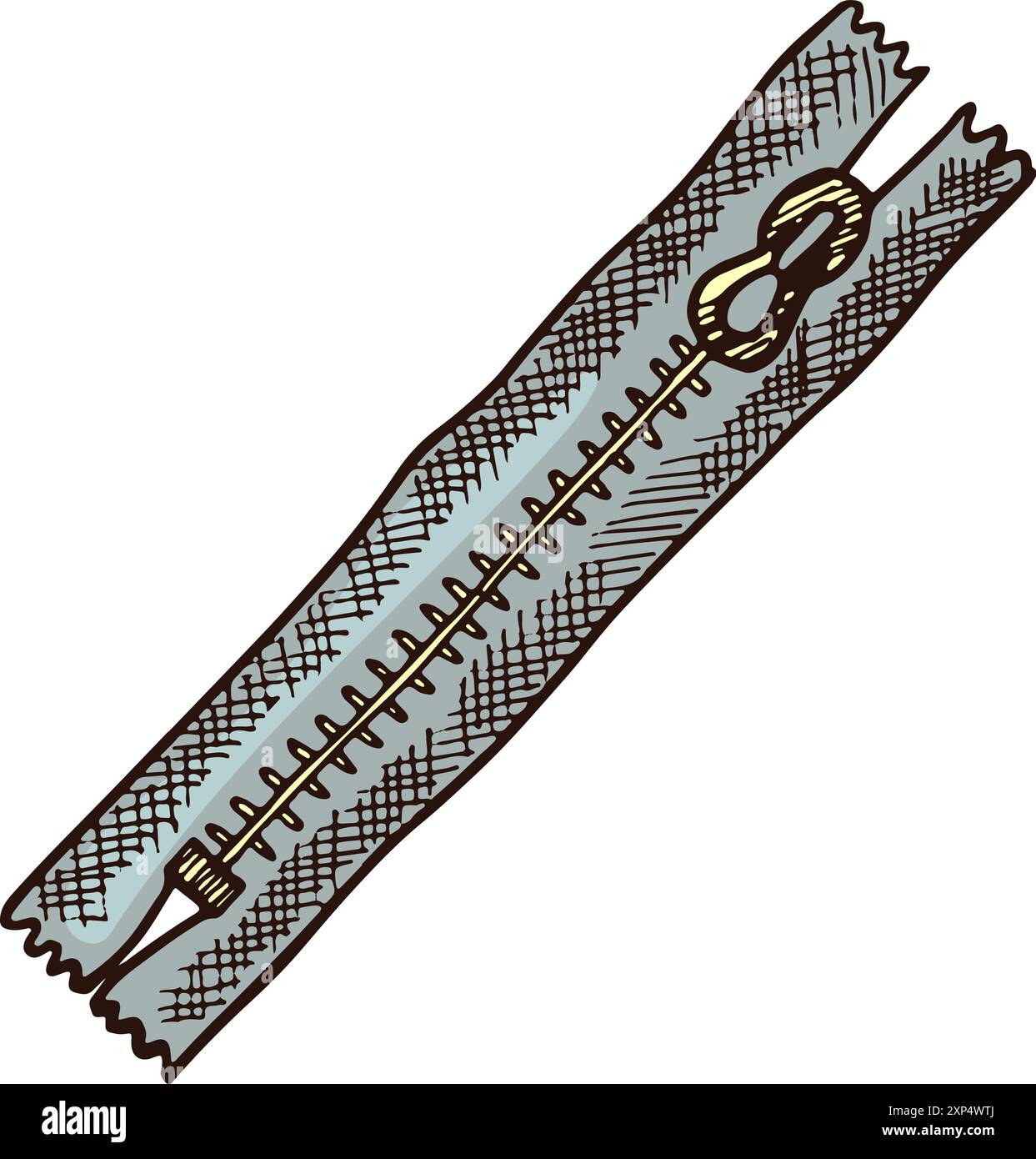 Zip fastener color drawing. Clothes locker illustration Stock Vector ...