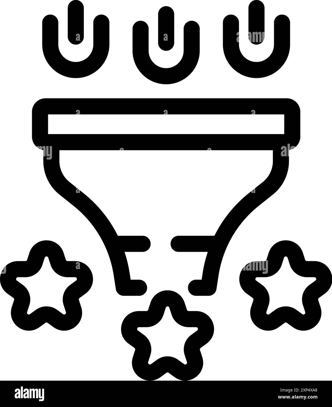 Line icon of a marketing funnel generating valuable customer insights ...