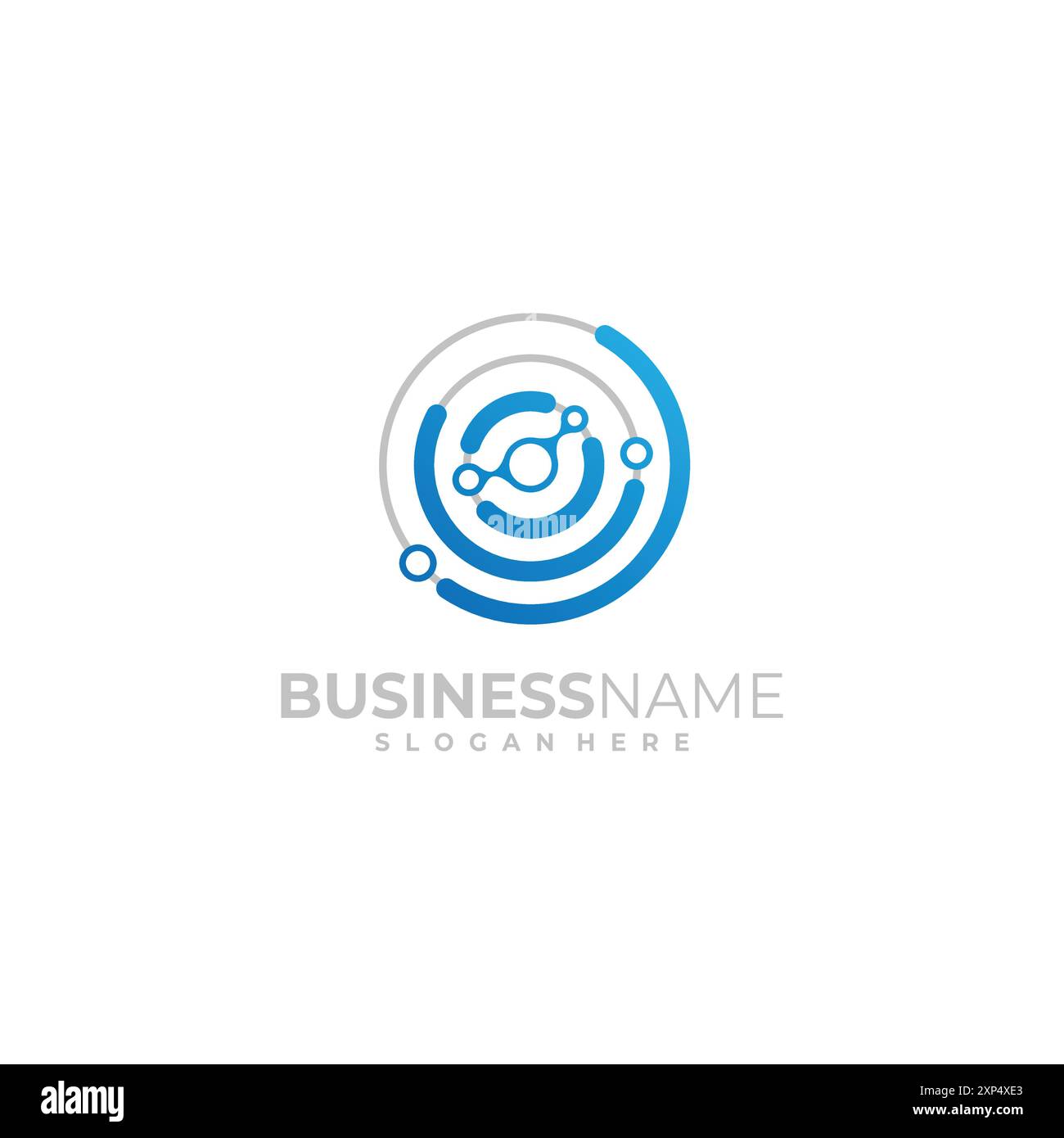 Circuit Circle Tech Logo line connection concept design. Vector illustration Stock Vector Image ...