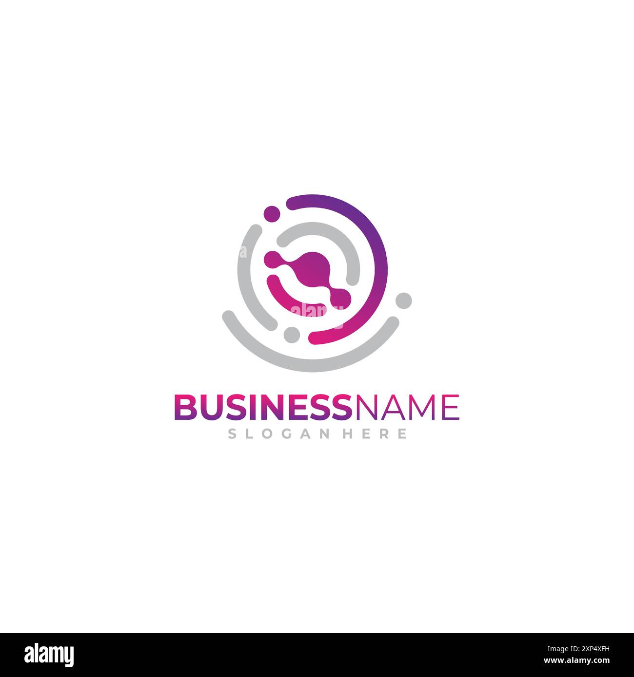 Circle Tech Logo line connection concept design. Vector illustration ...
