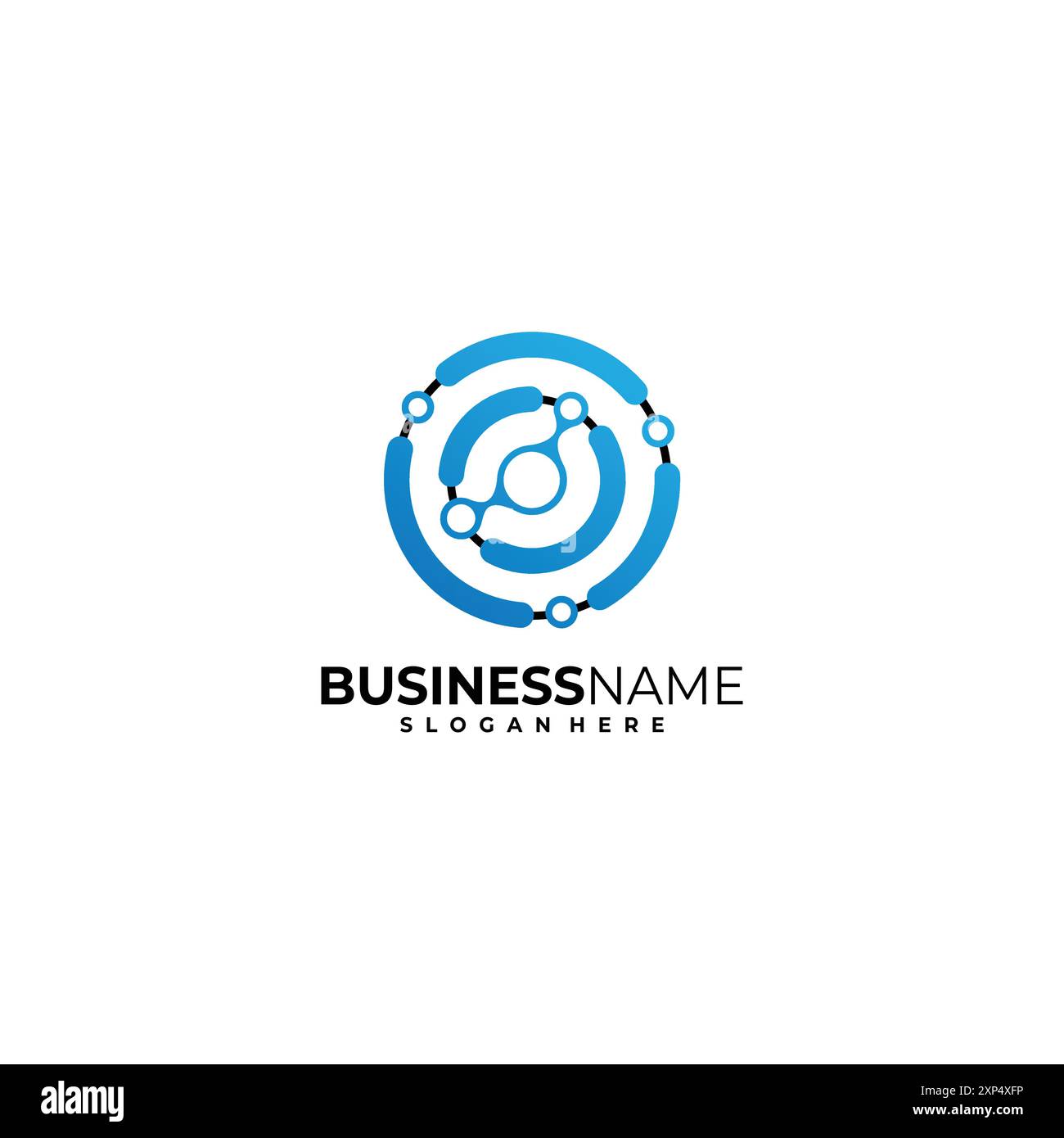 Circuit Circle Tech Logo line connection concept design. Vector illustration Stock Vector Image ...