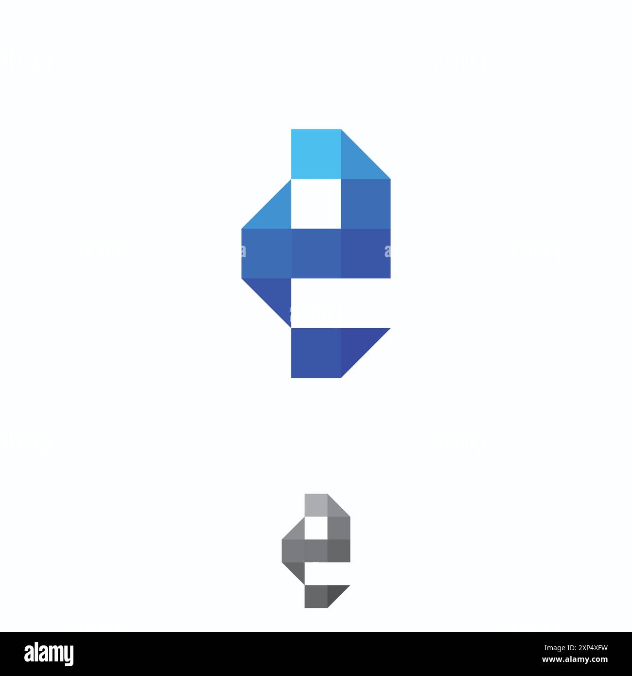 Letter E creative technological modern data pixel logo element template ...