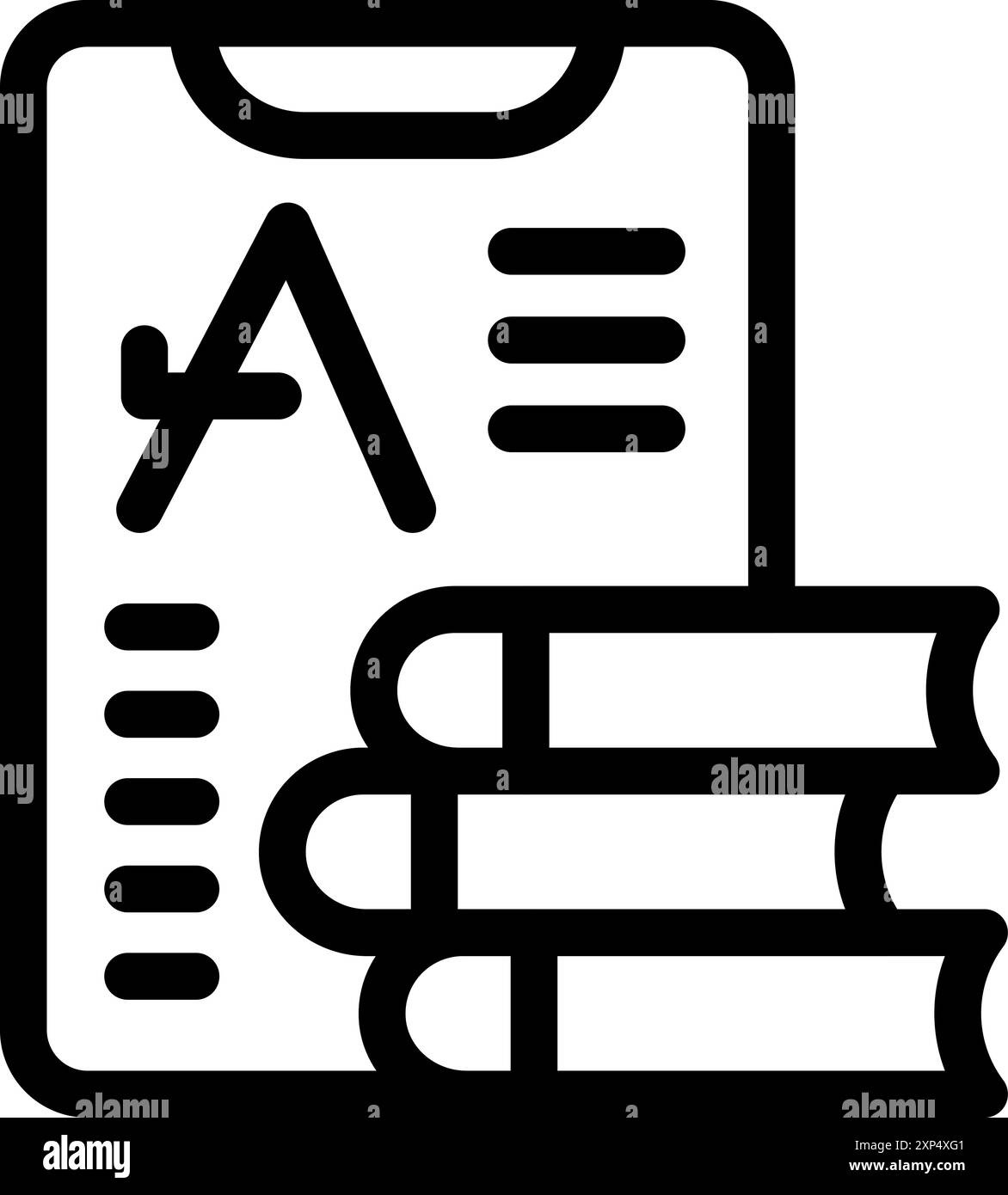 Icon of a school test with an a grade and books underneath symbolizing ...