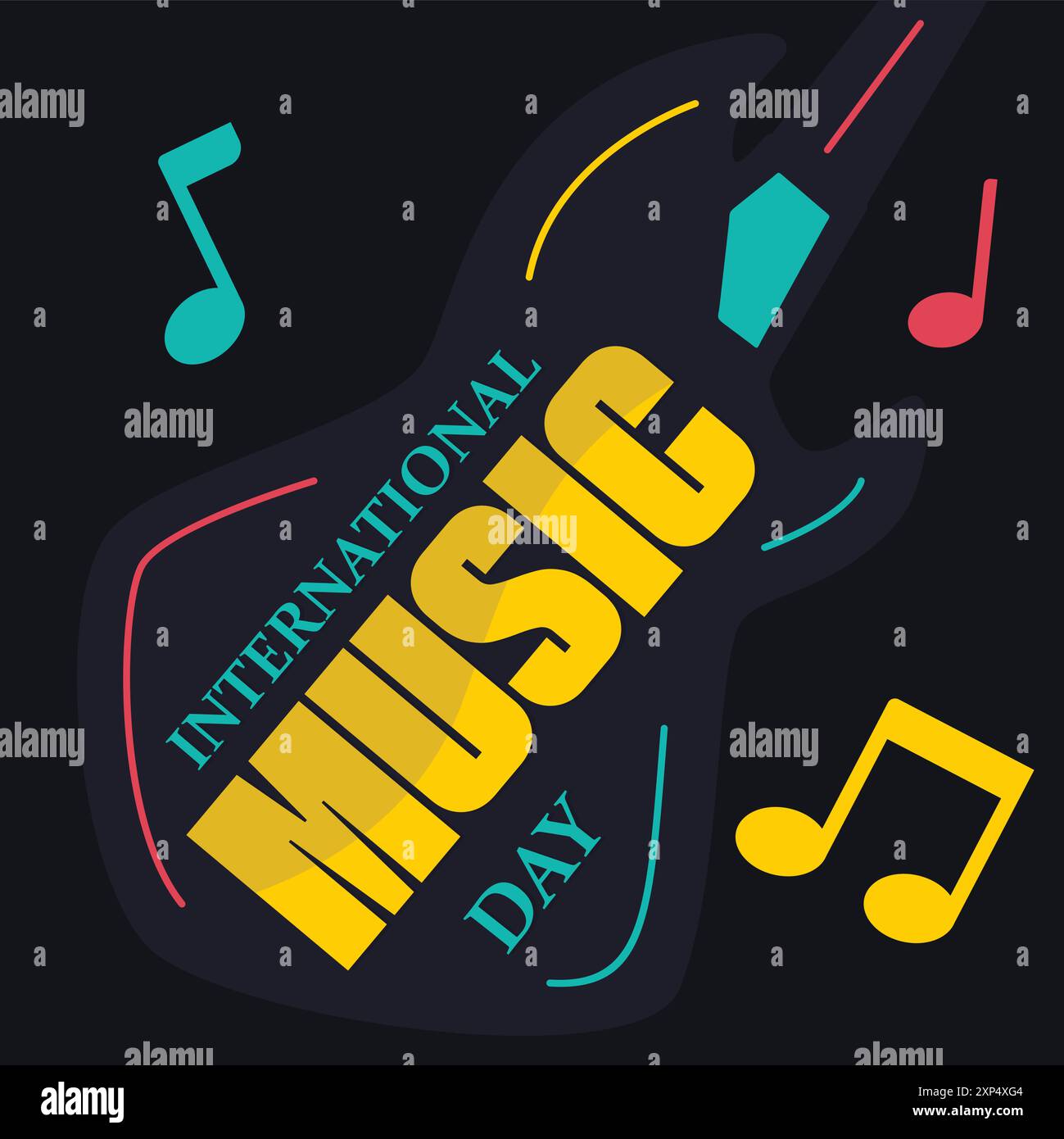 International Music Day colorful background design template. Vector ...