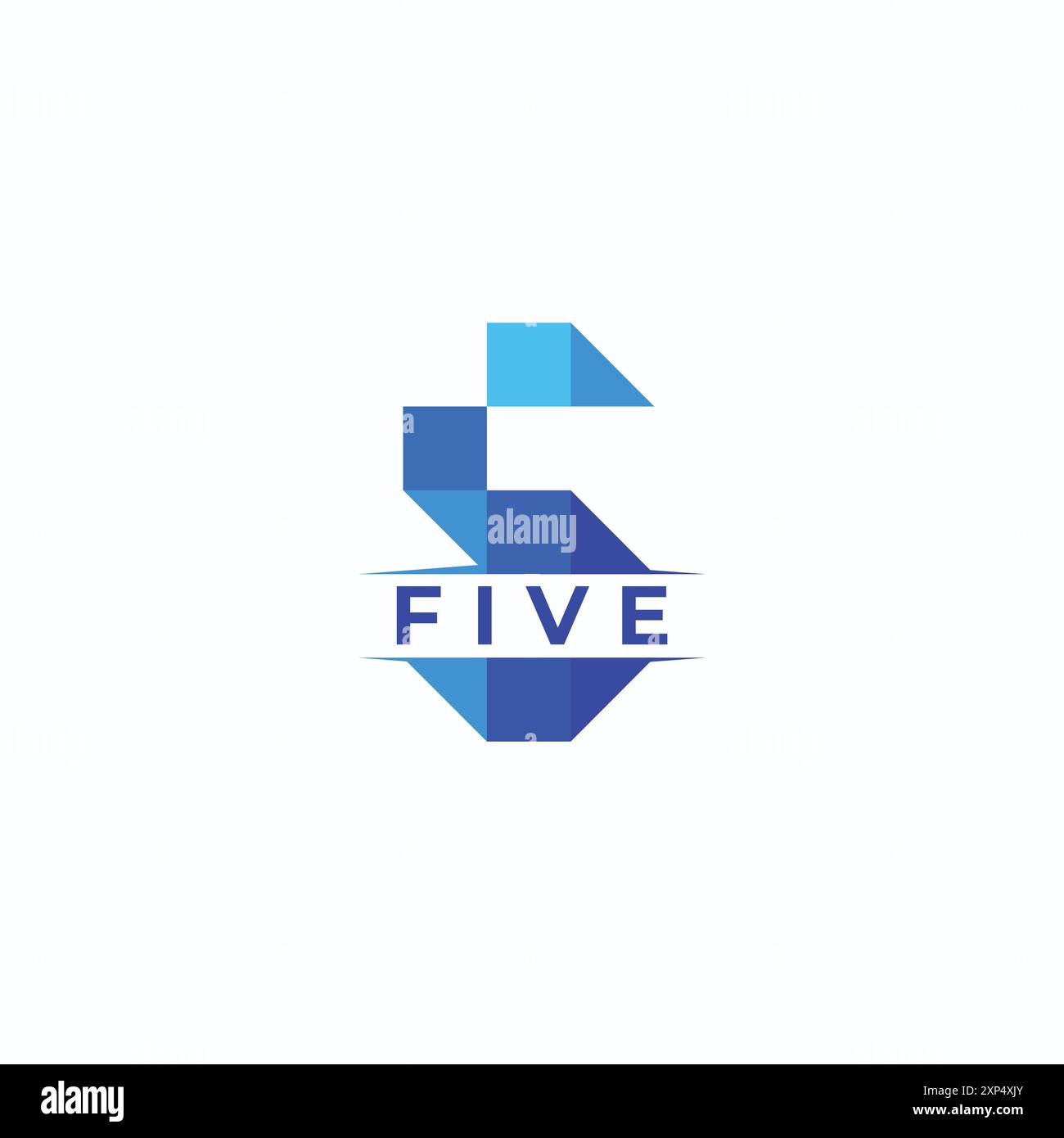 Five number creative technological modern data pixel logo. Vector illustration Stock Vector ...