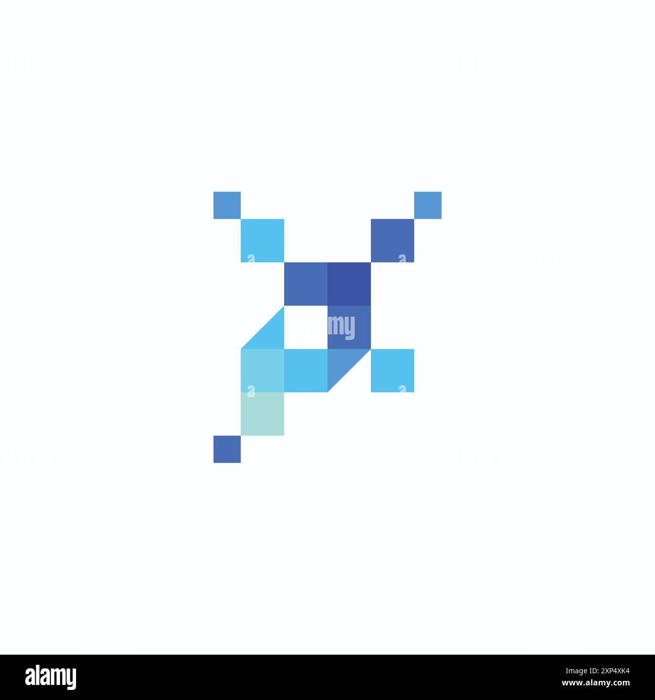 Letter P creative technological modern data pixel logo element template design. Vector ...