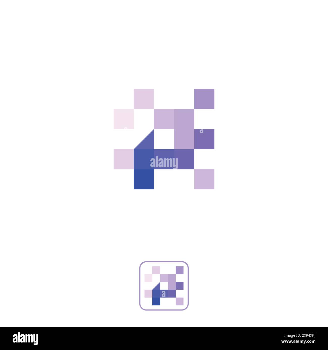 Letter P creative technological modern data pixel logo element template design. Vector ...