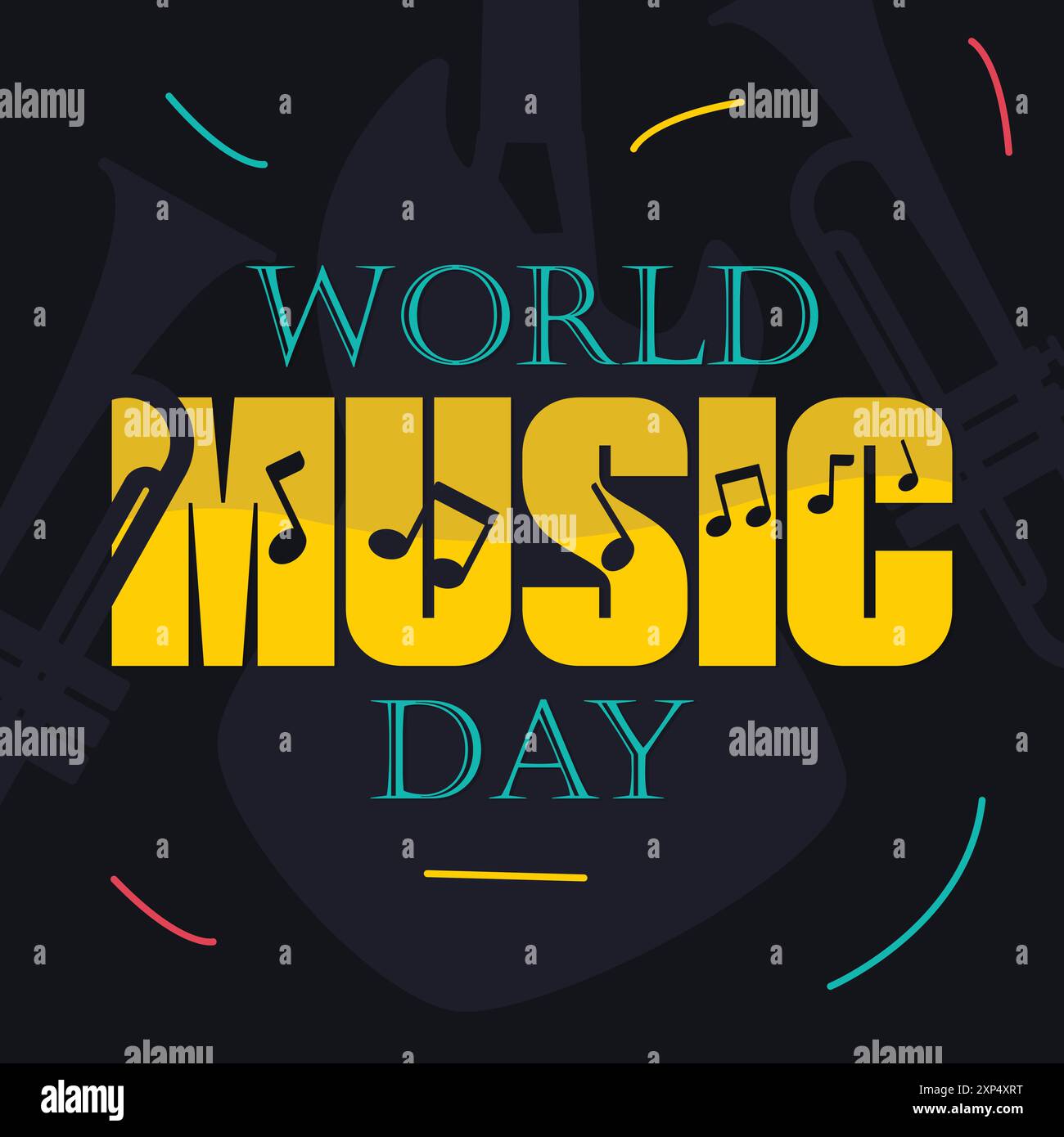 World music day vector vectors hi-res stock photography and images - Alamy