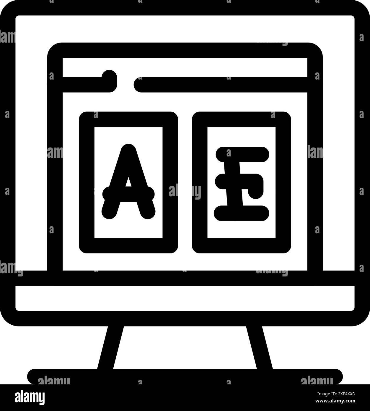 Computer screen showing different font types and symbols in an online ...