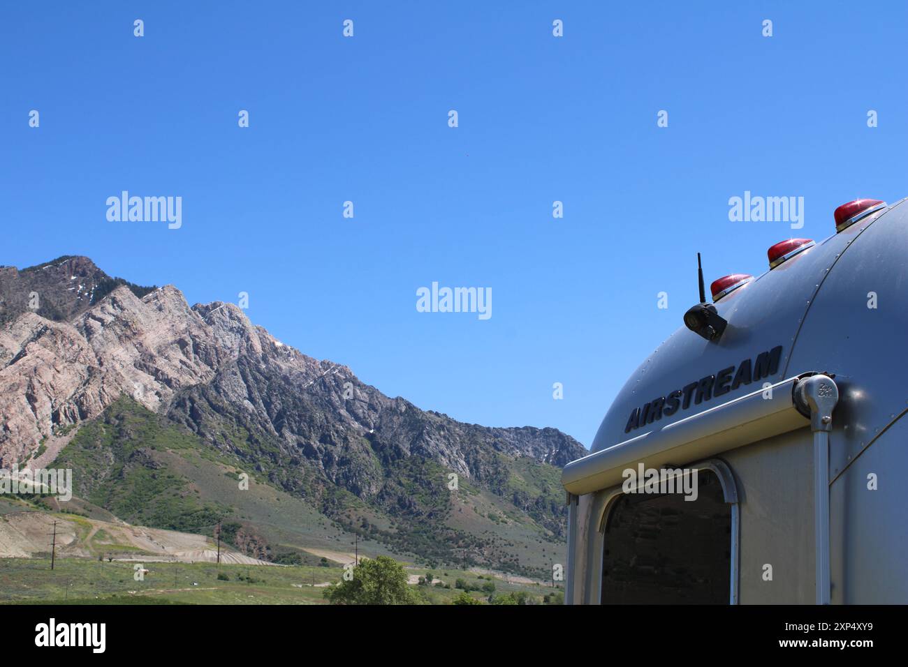 Airstream Travel Trailer Camping in Utah Mountains Stock Photo - Alamy