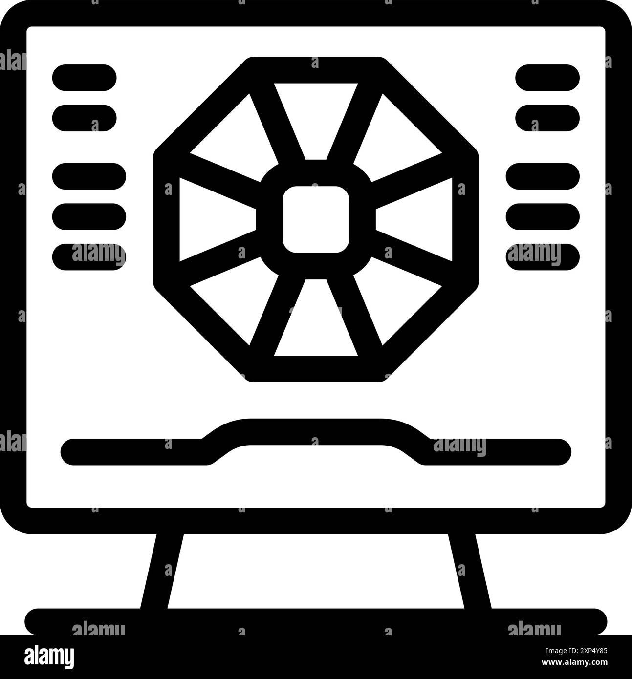 Computer showing a gemstone with data analysis on screen, concept of ...