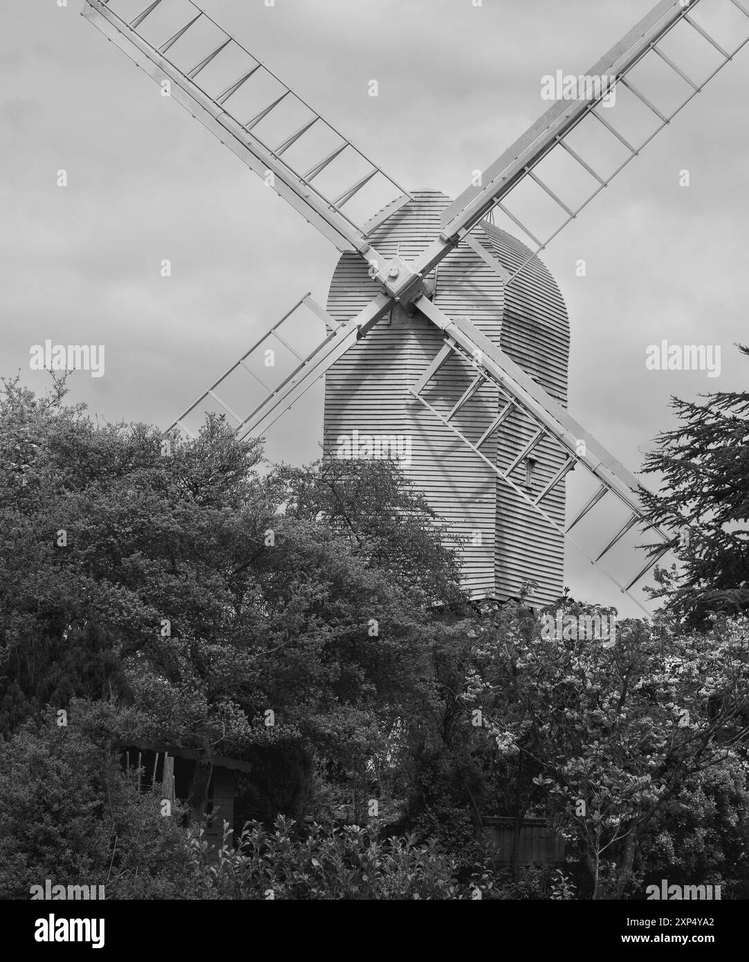 black and white picture of a windmill Stock Photo - Alamy