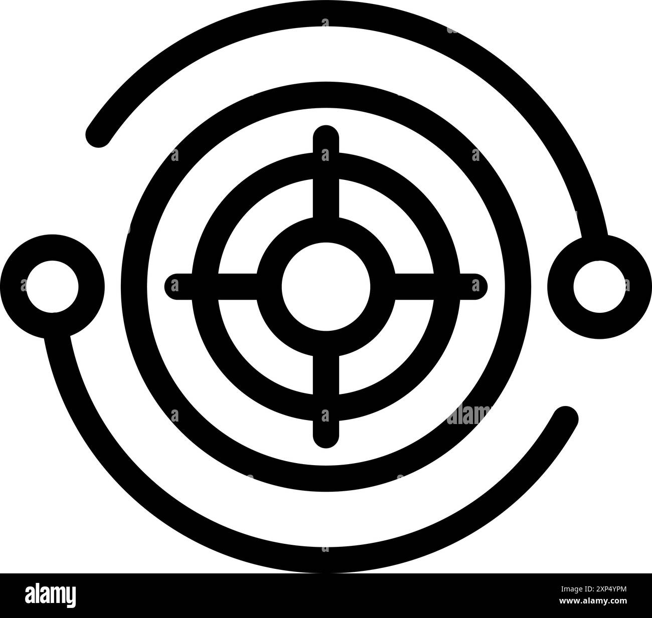 Illustration of mission objectives and goal achievement Black and White ...