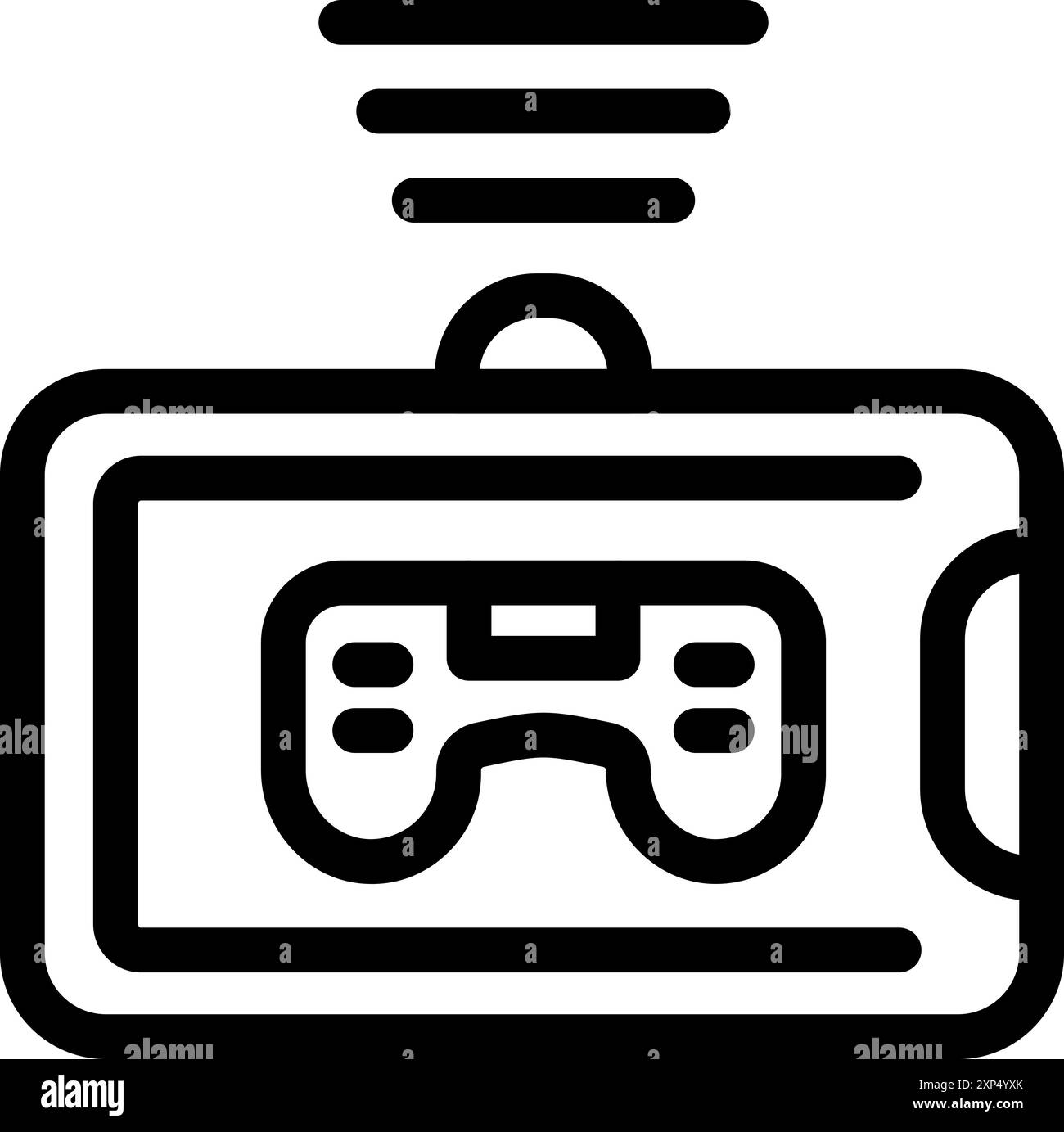 Bold, minimal line design of a mobile gaming platform, featuring a ...