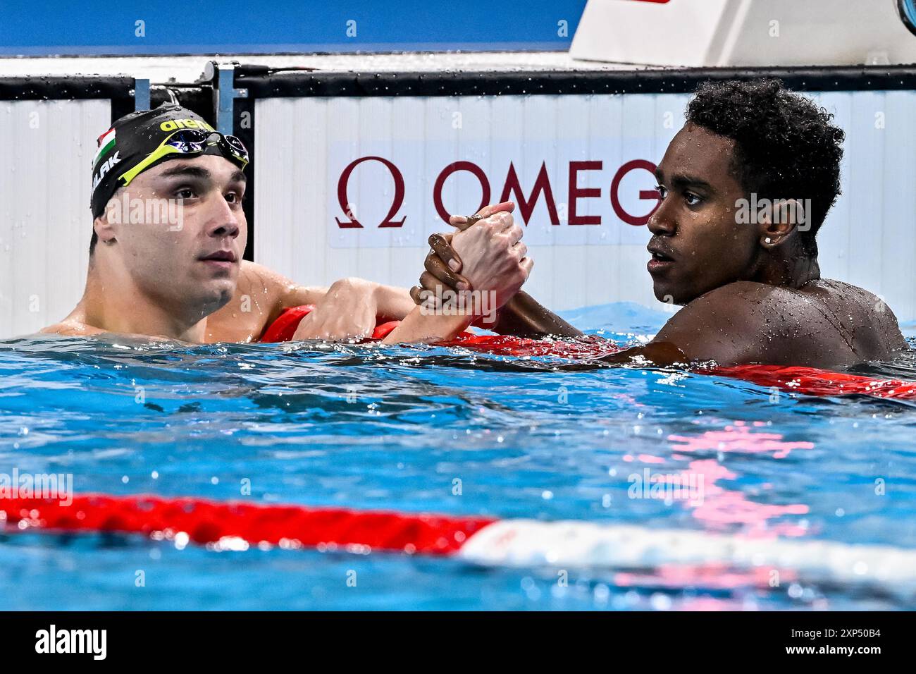 Paris, France. 03rd Aug, 2024. Kristof Milak of Hungary, gold, and Josh ...