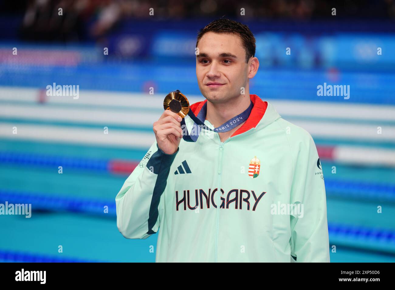 Hungary's Kristof Milak with the gold medal after the Men's 100m ...