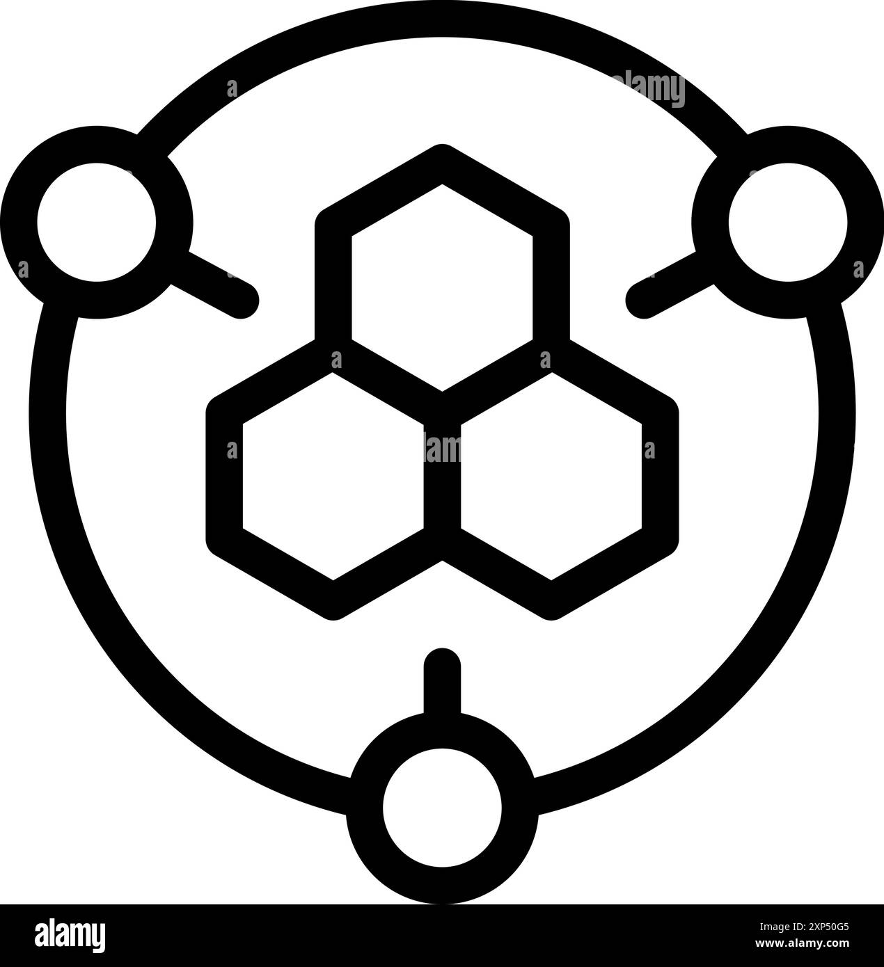 Icon of a blockchain network showing the decentralized ledger storage ...