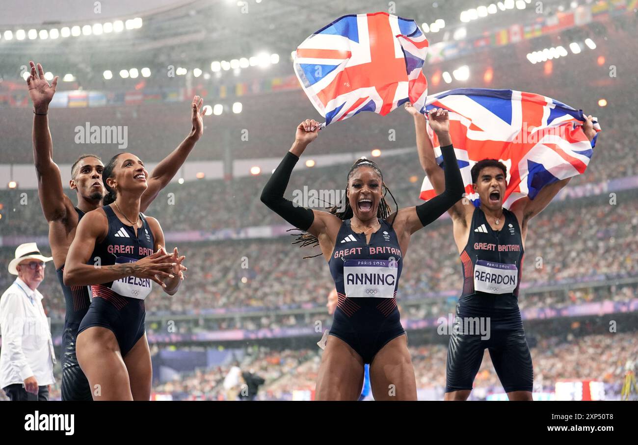 Great Britain's Samuel Reardon, Laviai Nielsen, Alex Haydock-Wilson and ...