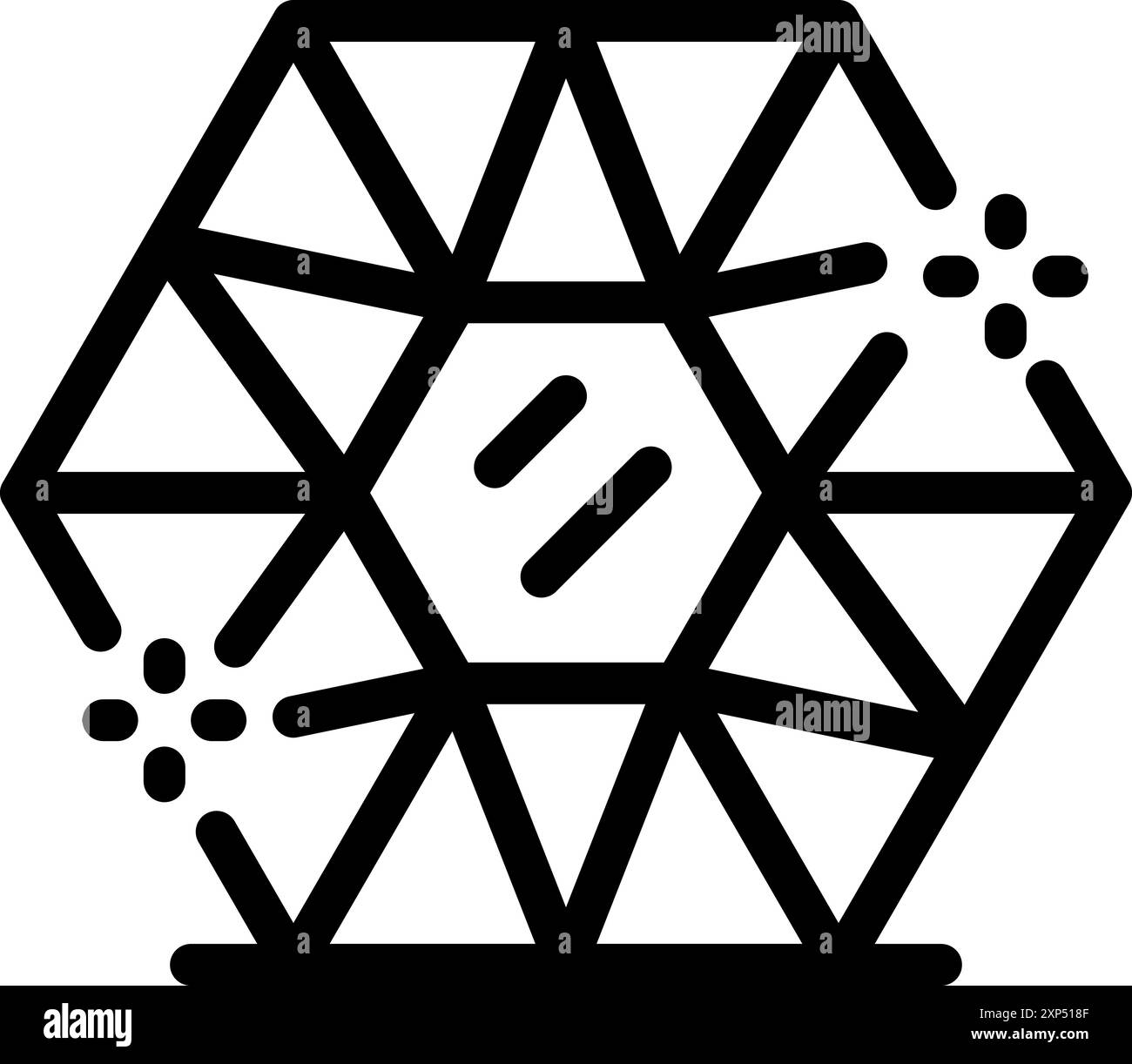 Hexagonal crystal structure shining with bright light, geology and ...