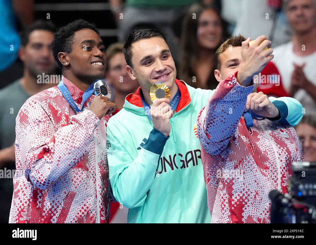 Paris, France. 03rd Aug, 2024. Kristof Milak of Hungary, Ilya Kharun of ...