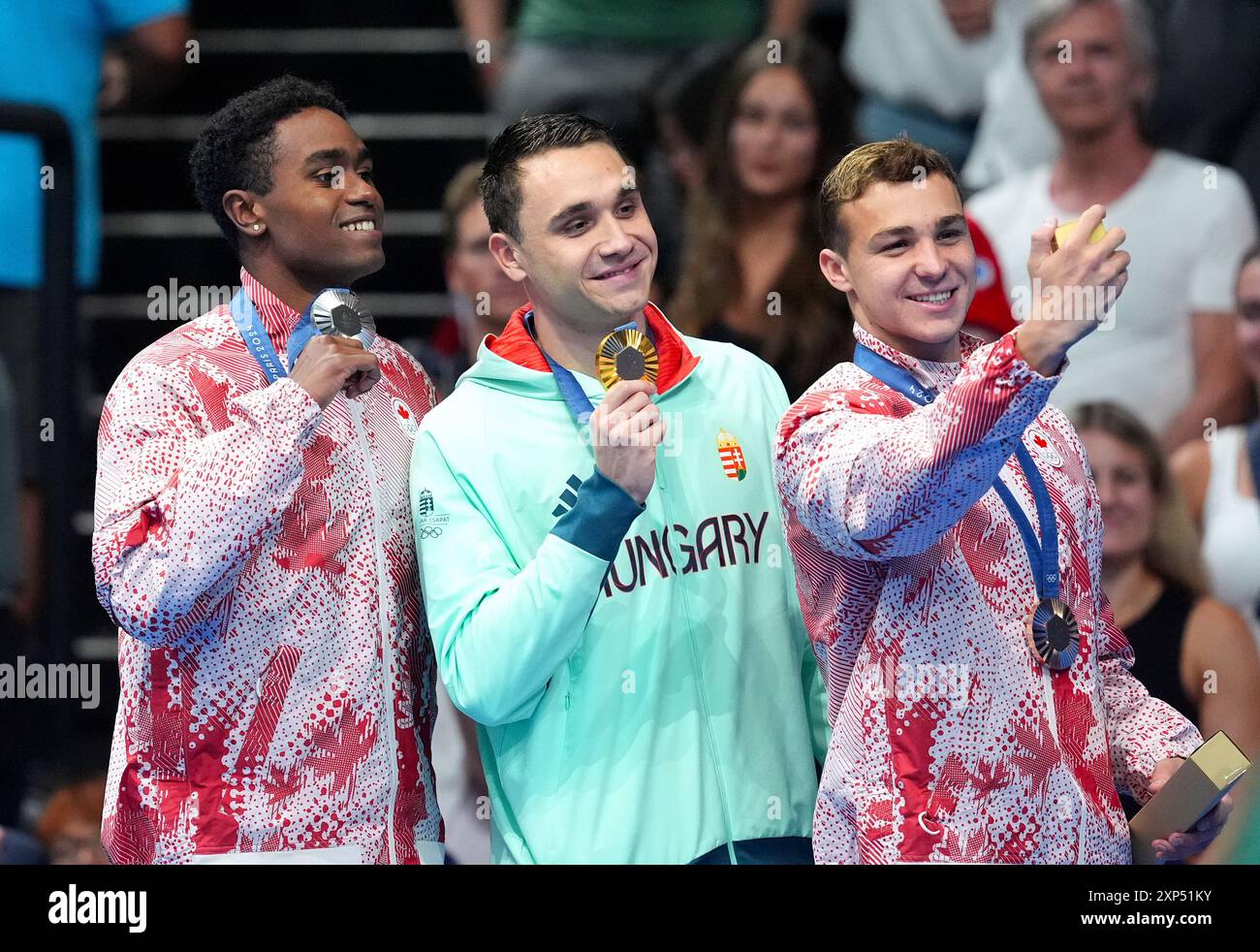 Paris, France. 03rd Aug, 2024. Kristof Milak of Hungary, Ilya Kharun of ...