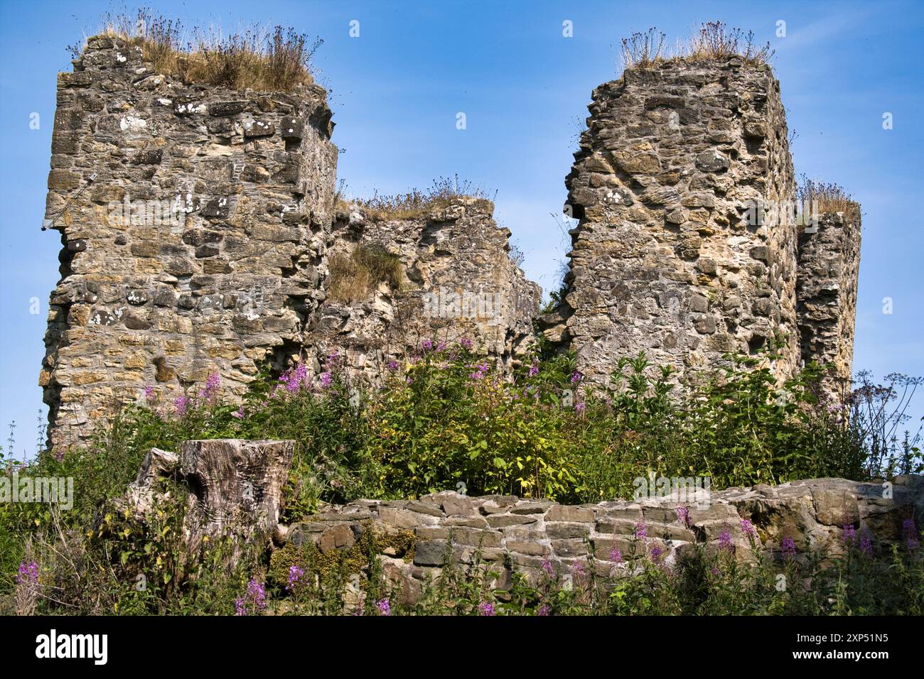 A view of the ruins of Lochore castle in the Kingdom of Fife, Scotland ...