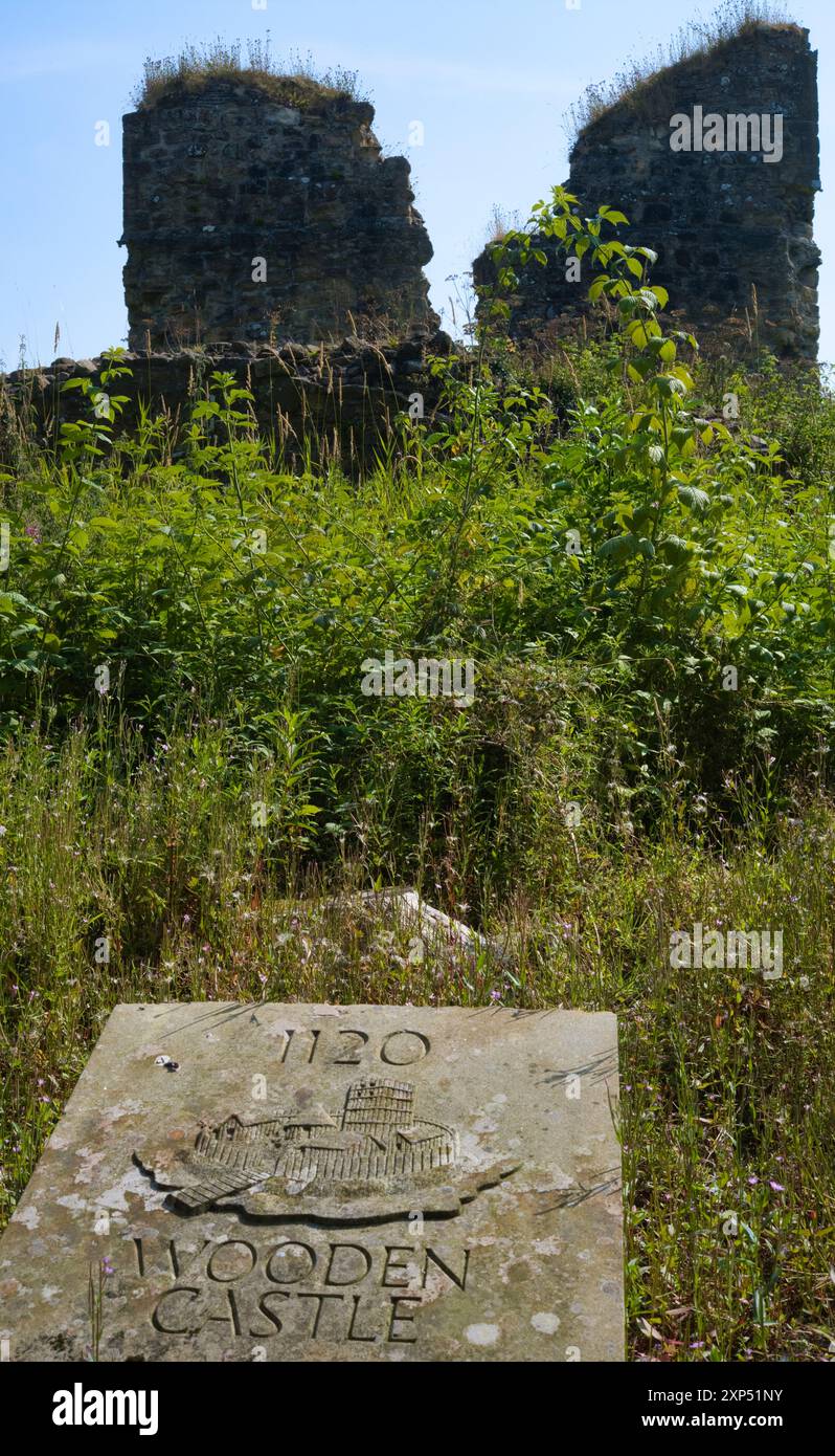 A view of the ruins of Lochore castle in the Kingdom of Fife, Scotland ...