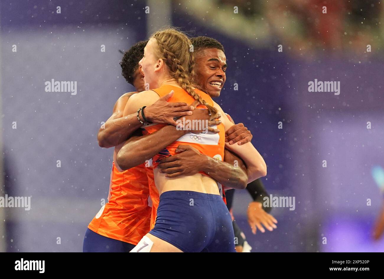 August 03 2024: Netherlands win the 4 X 400M relay mixed Final on Day 8 ...