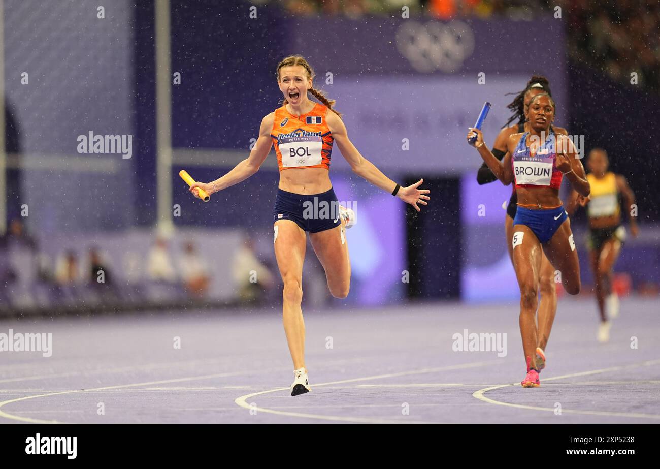 August 03 2024: Netherlands win the 4 X 400M relay mixed Final on Day 8 ...