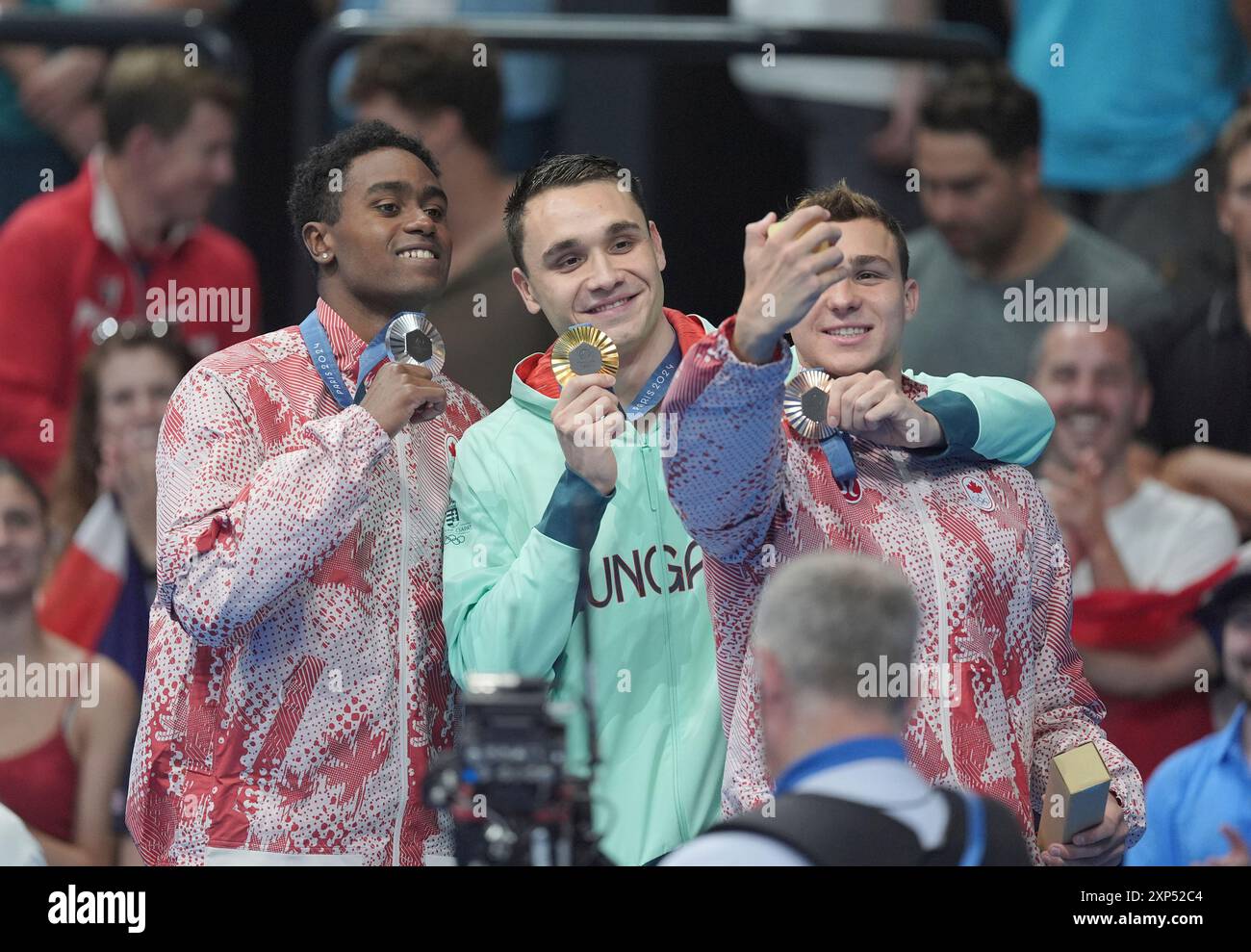 LIENDO Josh of Canada, silver, MILAK Kristof of Hungary, gold, and ...